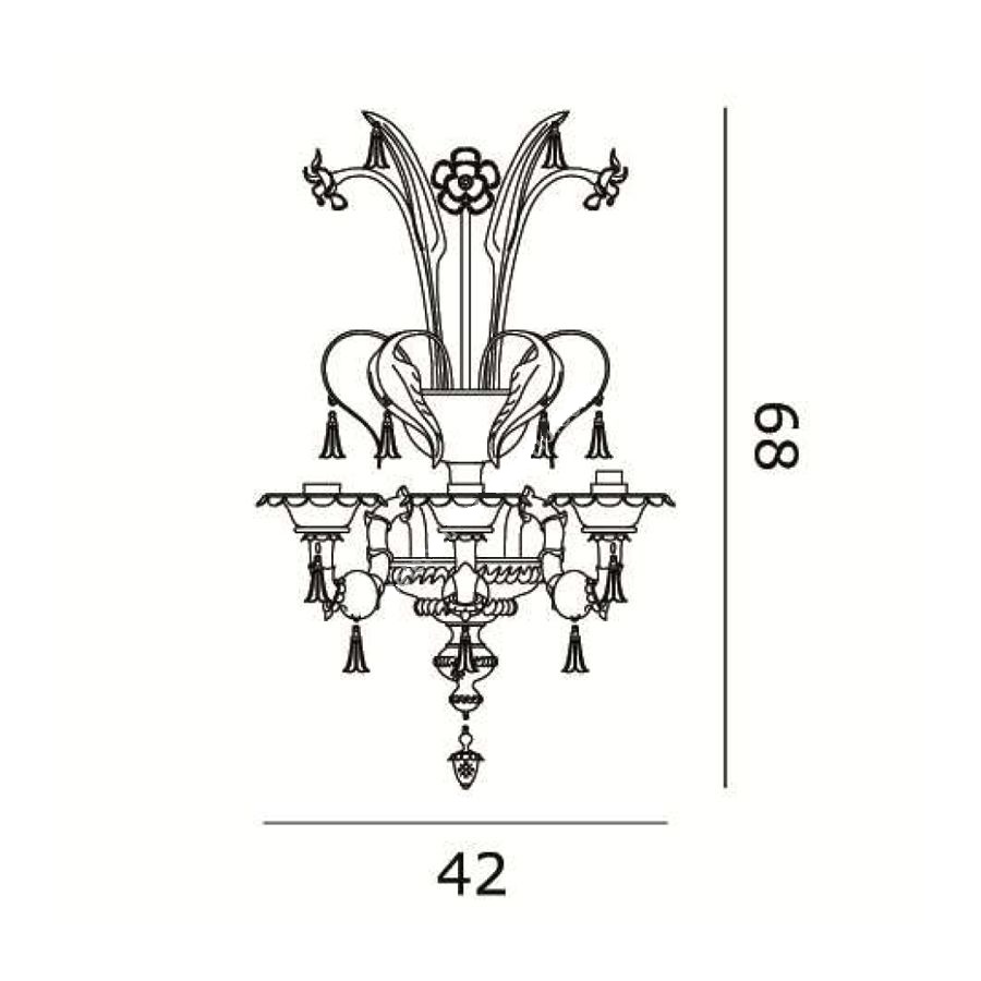 Vetreria de Majo 7099 A3 Wall Lamp Crystal